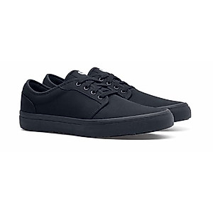 Shoes for Crews Merlin, Men's, Women's, Unisex Slip Resistant Canvas Work Shoes, Water Resistant, Black, Men's 6 / Women's 7.5