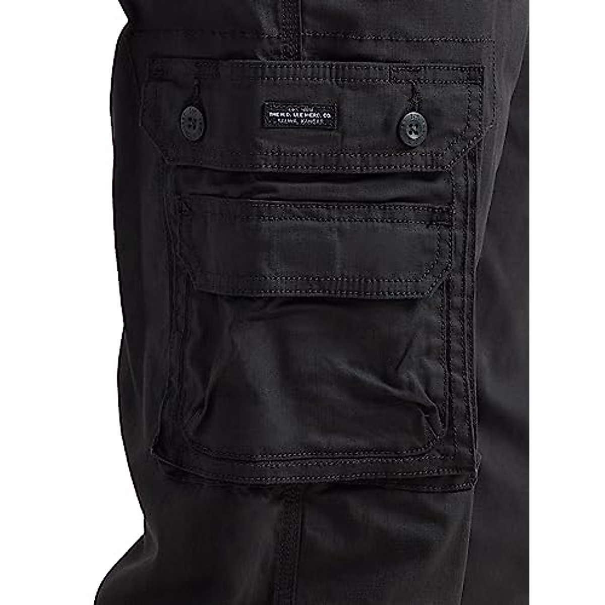 Lee Men's Wyoming Relaxed Fit Cargo Pant, Black Ripstop, 32W x 29L