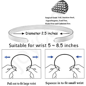 JoycuFF Breast Cancer Survivor Gifts for Women Cancer Awareness Bracelet Warrior Mantra Cuff Bangle Inspirational Encouragement Jewelry