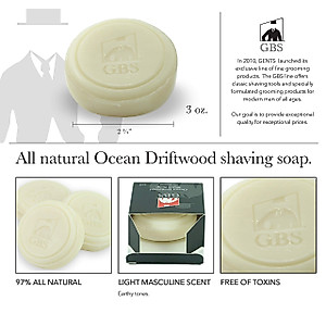 G.B.S Shaving Set for Gentlemen, Premium Men's Grooming, Men Wet Shaving Set, Ceramic Ivory Shaving Soap Bowl with Shaving Brush, Stand and Natural Soap