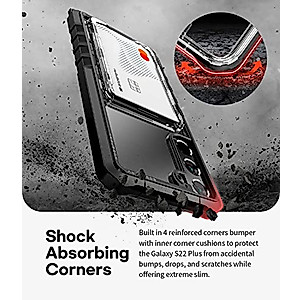 GOOSPERY Z Bumper Designed for Galaxy S22 Plus Case, Shock Absorbing Dual Layer Structure TPU Edge Clear Back Cover [with Detachable Clear Card Holder] Stick On Phone Wallet