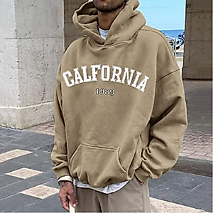 EELHOE Blue Shirt Mens Hooded T Shirts Long Sleeve Cotton Lightweight Jersey with Hood Fashion Print Graphic Athletic Pullover Jelly Roll Hoodie