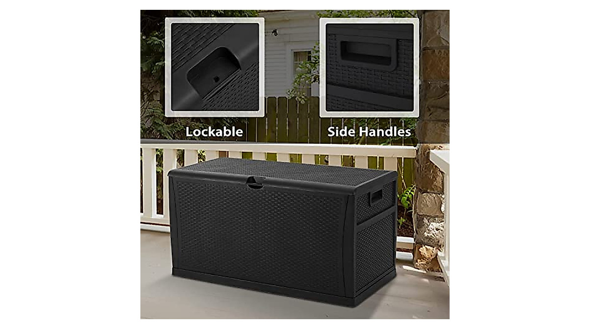CrownLand 120 Gallon Outdoor Weatherproof Storage Deck Box