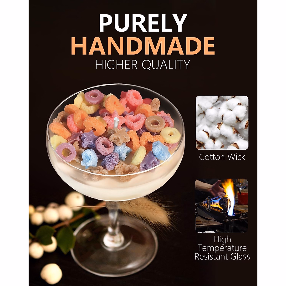 Taruzil Cute Martini Vanilla Candles Gifts for Women, Cereal Scented Candles Unique Gifts for Women Girl Friend Soy Wax Candles for Home Scented for Christmas, Mother's Day, Easter, Birthday