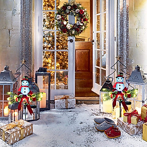 Doingart Outdoor Solar Light Christmas Decorations, Snowman Christmas Light with Faux Red Berry, Foliage Accents Garden Decor Stakes