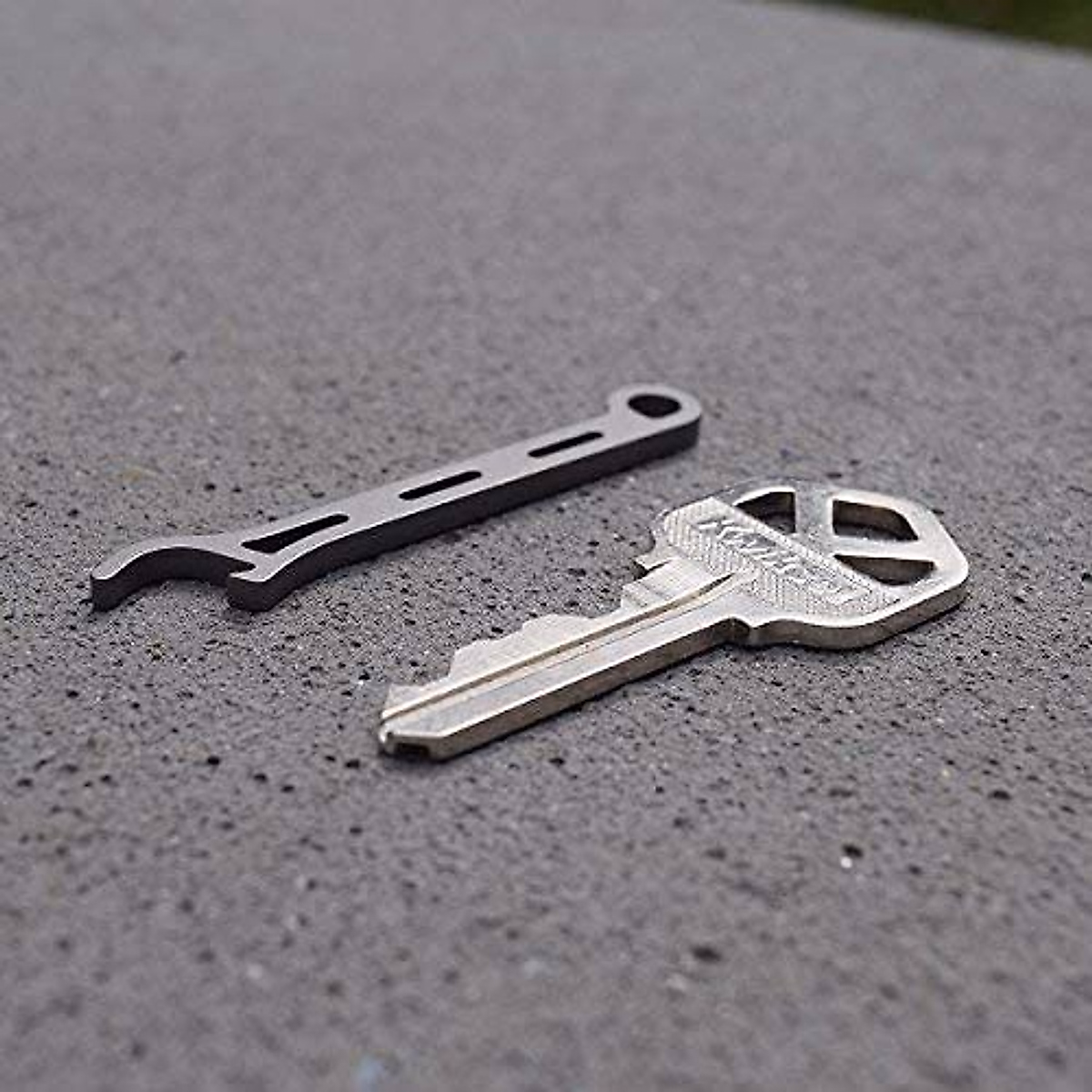 Brew Soldier Thin Titanium Beer Bottle Opener with Stainless Steel Key Ring - Made in the USA
