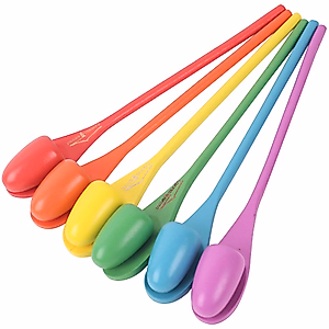 LovesTown 12 Pcs Egg Spoon Race Game Sets, Wooden Balance Relay Games for Kids Easter Eggs Hunt Outdoor Lawn