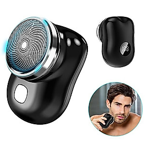 Mini Shave Portable Electric Shaver: Upgrade Electric Razor with LCD Screen Powerful Storm Shaver for Men Pocket Size USB Rechargeable Shaver Easy One-Button Use for Home Car Travel (Black)