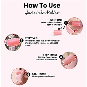 ROSELYNBOUTIQUE Ice Roller for Face Massager Cryotherapy Manual Acupressure Acupuncture Support Muscle Roller Stick - Facial Roller Relaxation for Wrinkles Puffiness (Pink)