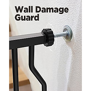 Ciays Baby Gate 29.5” to 45.3”, 30-in Height Extra Wide Dog Gate for Stairs, Doorways and House, Auto-Close Safety Metal Pet Gate for Dogs with Alarm, Pressure Mounted, Black