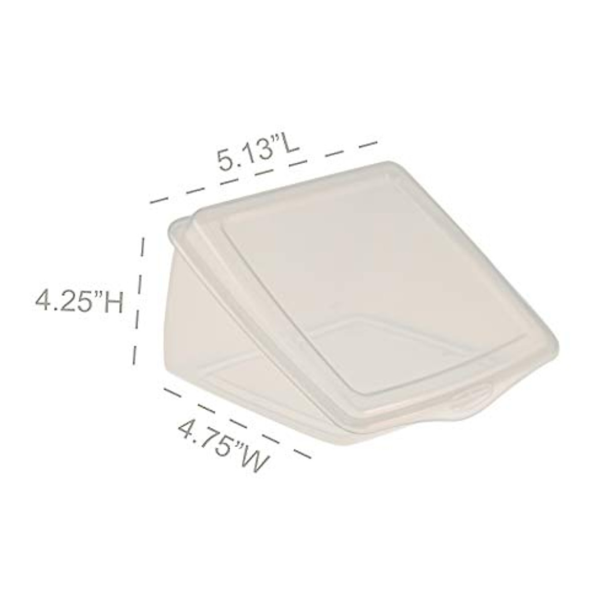 Home-X Oblique Plastic to-Go Container for Cheese Wedges, Cake, and Pie Slices