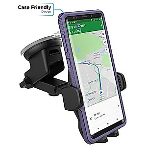 ENCASED Car Phone Holder for All Motorola and LG Smartphone Models, Ultra Grip Windshield + Dash Vehicle Cellphone Mount (Black)
