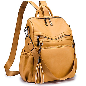 Roulens Women's Fashion Backpack Purses,Large Travel Backpack For Women Leather Design Ladies College Shoulder Bags