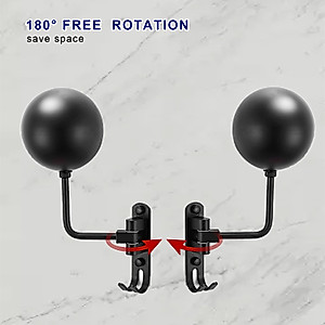 Yatuela Motorcycle Helmet Rack,2PCS Motorcycle Helmet Holder,Wall Mounted Hanger,Aluminum Alloy Helmet Stand for Motorcycle Bike Coats, Caps and Rugby Helmet