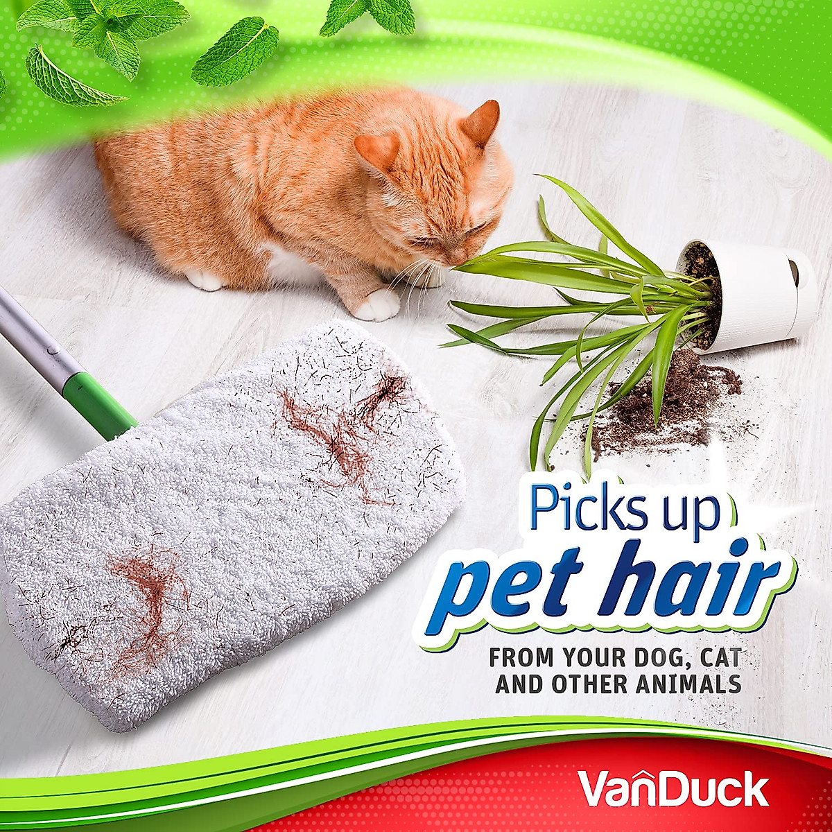 VanDuck Reusable 100% Cotton Mop Pads Compatible with Swiffer Sweeper Mops (2-Pack) Washable Mop Pads for Wet & Dry Use (Mop is Not Included)