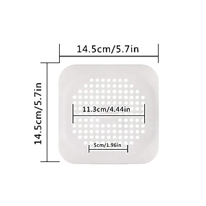 Drain Hair Catcher Square Silicone Trap Shower Drain Cover with Suction Cups for Bathroom Bathtub Kitchen Filter Flat Strainer, 2 Pack