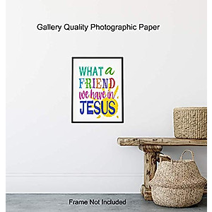 Religious Wall Decor - God Wall Decor - Christian Wall Art for Boys or Girls Room Decor, Kids Bedroom, Sunday School, Church - Catholic Gifts - Bible Verse Wall Art - Scripture Wall Decor Picture