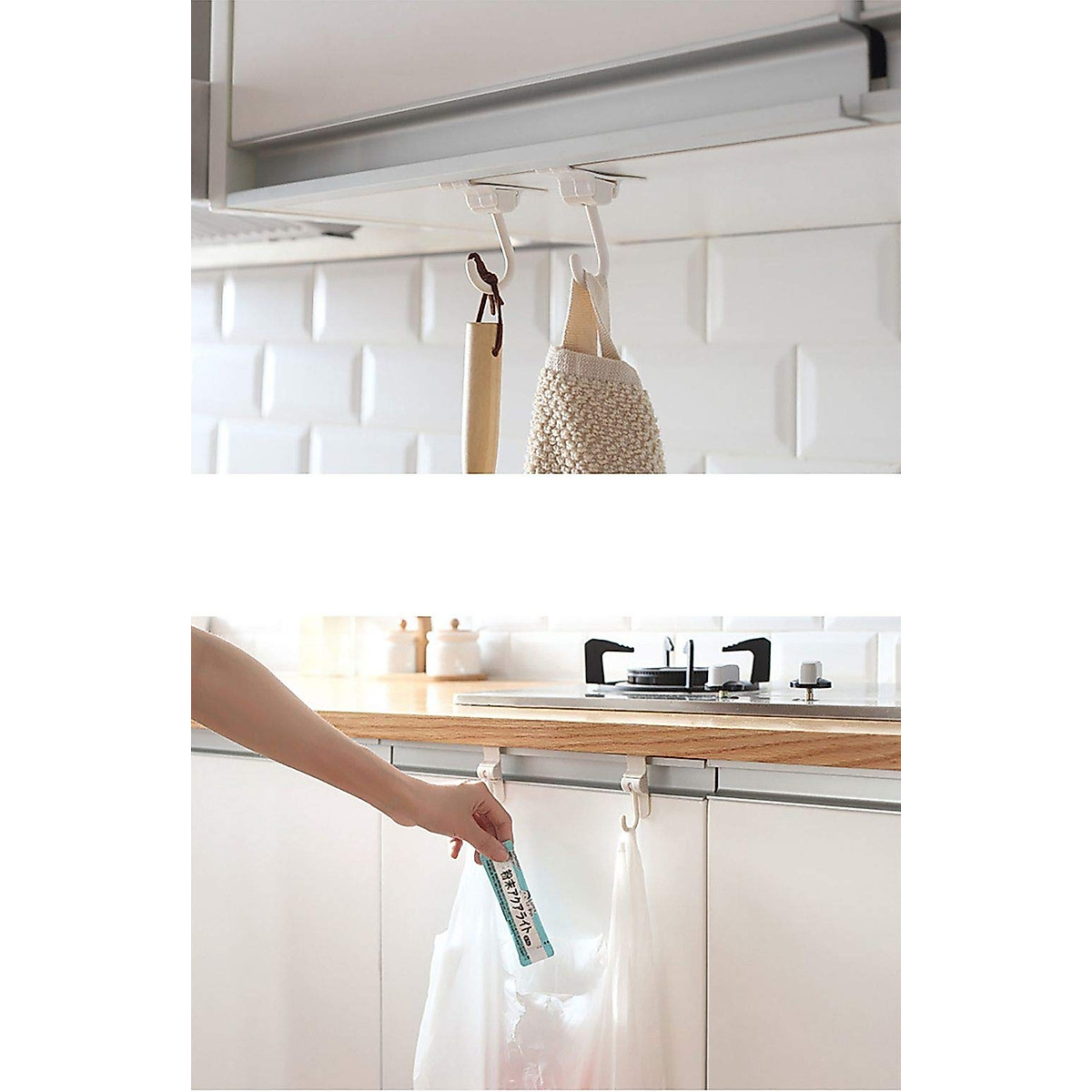 Saim 10Pcs Plastic Hooks Clip Design Firm Hanger ABS Smooth and Bright Suitable for Bathroom Kitchen Bedroom Offices