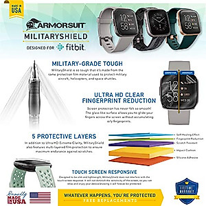 ArmorSuit MilitaryShield Screen Protector Compatible with Fitbit Versa 2 (6 Pack) Max Coverage Anti-Bubble HD Clear Film