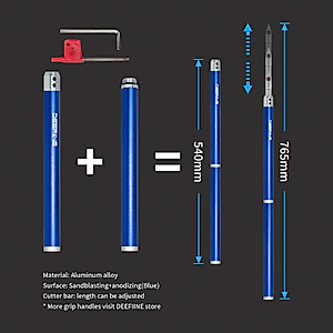 DEEFIINE Carbide Tip Wood Lathe Turning Tool set With Bowl sander, Lathe Roughing and Finishing Hollowing Tool Interchangeable Aluminum Alloy Handle with 4pcs Carbide Blade For Woodturning