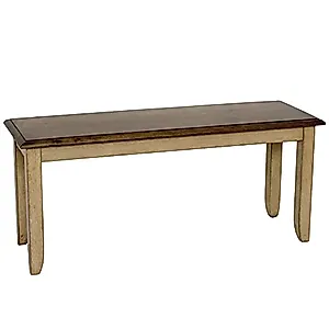 Sunset Trading Brook Bench with Pecan Seat, Wheat