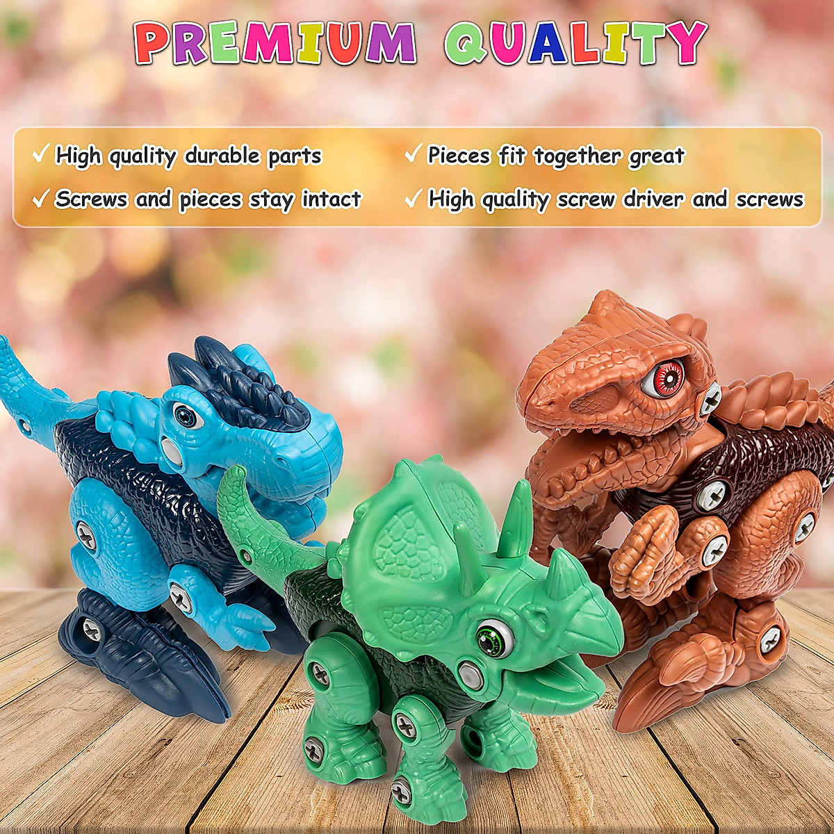 Take Apart Dinosaur Toys for Kids 3-5 6 7 - STEM Building Toys for 3 Year Old Boys - Boys Toys for 4 Year Old Boys - STEM Toys for 5 Year Old Girl Birthday Gifts - Dinosaur Toys for Kids 5-7