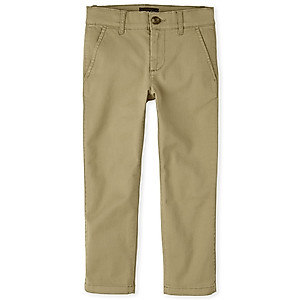The Children's Place Boys Stretch Skinny Chino Pants,Flax Single,10