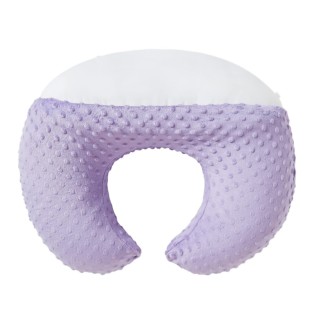 DONOMILO Minky Dots Nursing Pillow Cover, Case Plush Breathable Breastfeeding Pillow Slipcover Fits Nursing Pillow, Super Soft Snug Positioners for Baby Boy Baby Girl (Lavender)