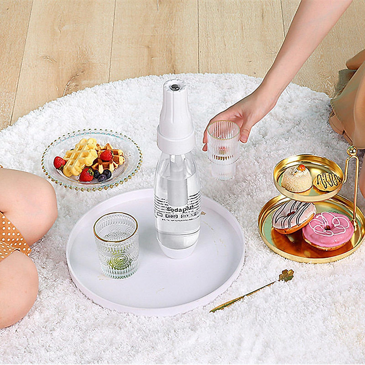 Tnfeeon Sparkling Water Maker Soda Streaming Machine for Carbonating, Fizzy Water Maker DIY Household Homemade for Home Party Restaurant