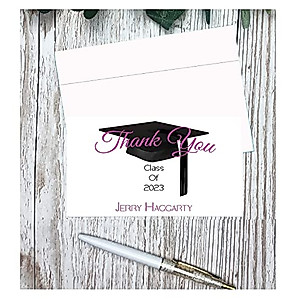 (24 Pack) Thank You Cards With Envelopes For Graduation – Folded Personalized Cards – Choice of 20 Colors – 100lb (270 GSM) Cardstock and 70lb Envelopes (24 5x7 Cards & A7 Envelopes)