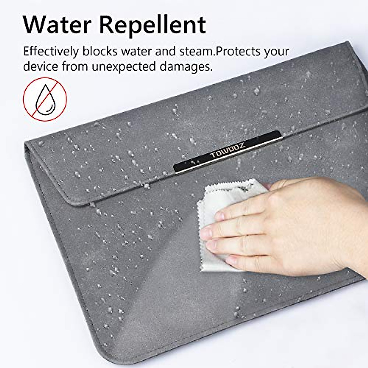 TOWOOZ Macbook Air M2 Sleeve Waterproof Thin Laptop Sleeve Case Compatible with 2022 M2 Chip MacBook Air 13.6 Inch A2681 / Macbook Air 13-13.6 Inch/Macbook Pro 13-14 Inch, With Accessory Pouch