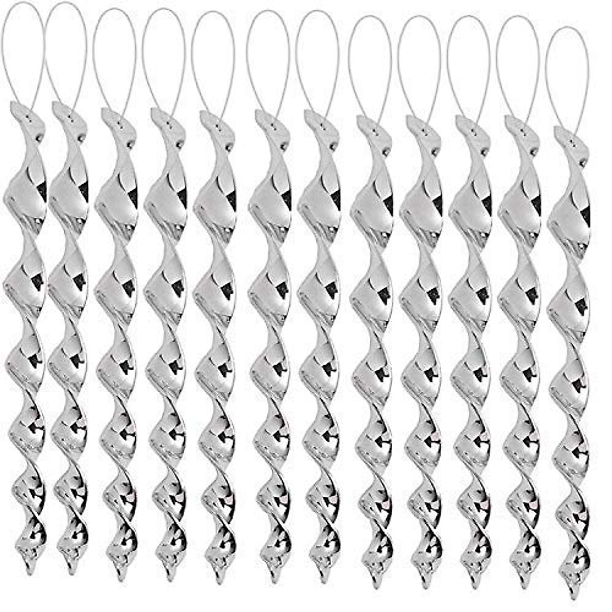 JUNIQUTE Bird Wind Twisting Scare Rods Reflective Ornamental Spiral Device (12") (Set of 12)