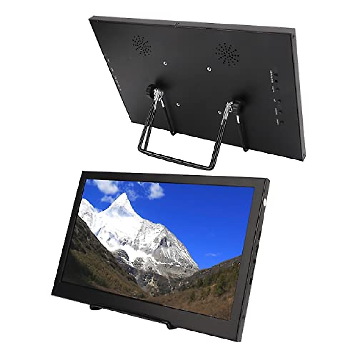 Akozon Capacitive Touch Screen, 13.3in Capacitive Touch Monitor Support HD Multimedia VGA Input Interface Portable HD Color Screen Display with Speaker 100‑240V(US Plug)