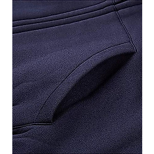 IGEEKWELL Hoodies for Men Full Zip Up Heavyweight Sweatshirt - Sherpa Lined Winter Jacket, Navy, S