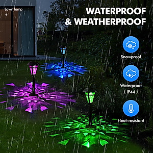 TWINSLUXES 12 Pack Solar Pathway Lights Outdoor,Color Changing Waterproof Garden Lights,LED Landscape Path Lighting Up to 12 Hrs Long Auto On/Off Dusk to Dawn for Sidewalk,Lawn, Patio, Yard…