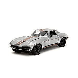 Big Time Muscle 1:24 1966 Chevrolet Corvette Stingray Die-Cast Car, Toys for Kids and Adults(Silver)