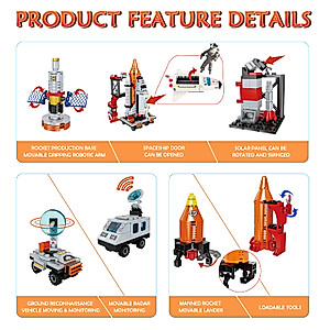 Toy Building Sets for Space Toys Building Kit with Launch Control Model Rocket Building Set,STEM Toys for City Space Toys for 6 7 8 9 10 11 12 Year Old Boys Gifts,Birthday Gifts (566 PCS)