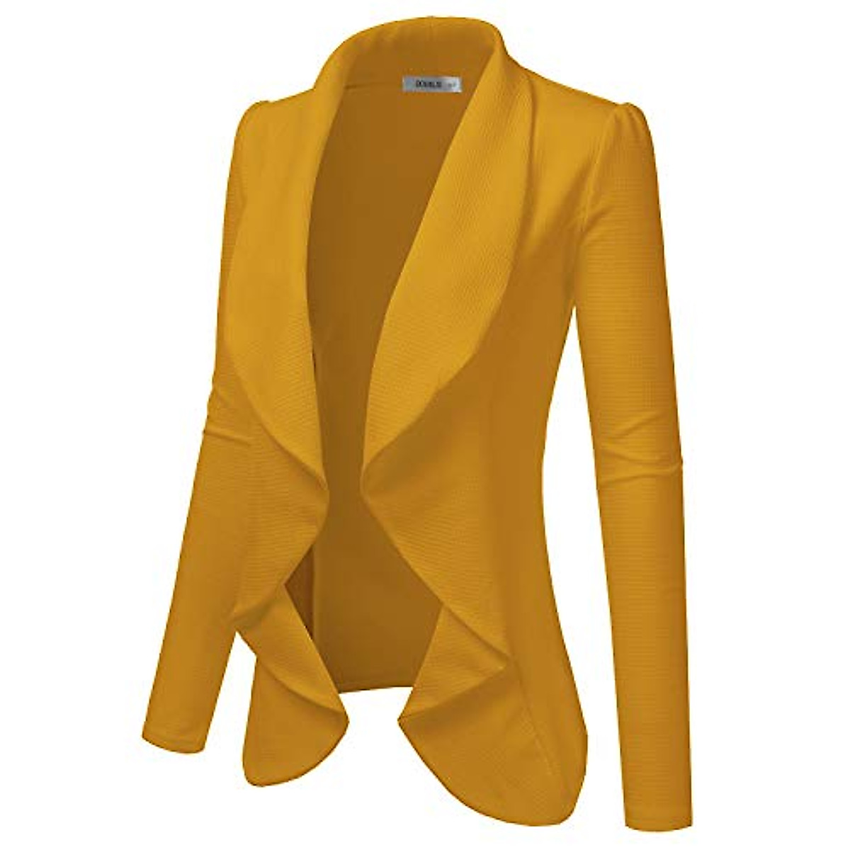 DOUBLJU Classic Draped Open Front Blazer Jacket for Women with Plus Size