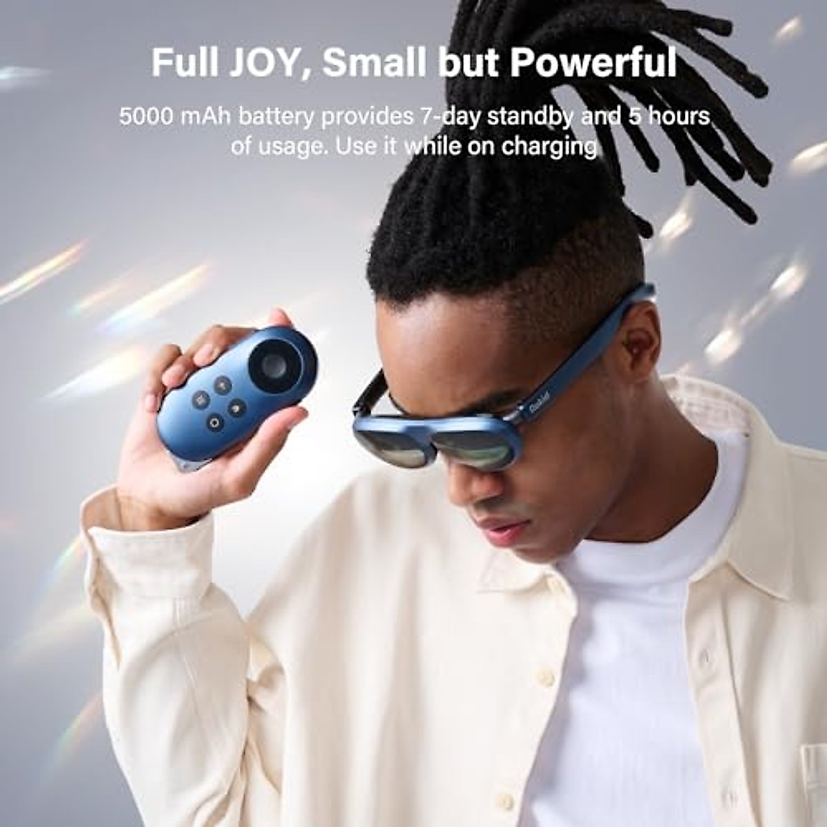 Rokid AR Joy Pack AR Glasses, Smart Glasses Max with Station, 360" Micro-OLED Display, Google Play, Media Streaming, HDCP Support & Cloud Gaming, Console, Android, iOS, Windows Compatible