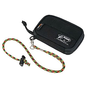 Rough Enough Neck Wallet for Men Teen Boys with Lanyard Coin Pocket Zipper Card Holder Accordion Black Cordura