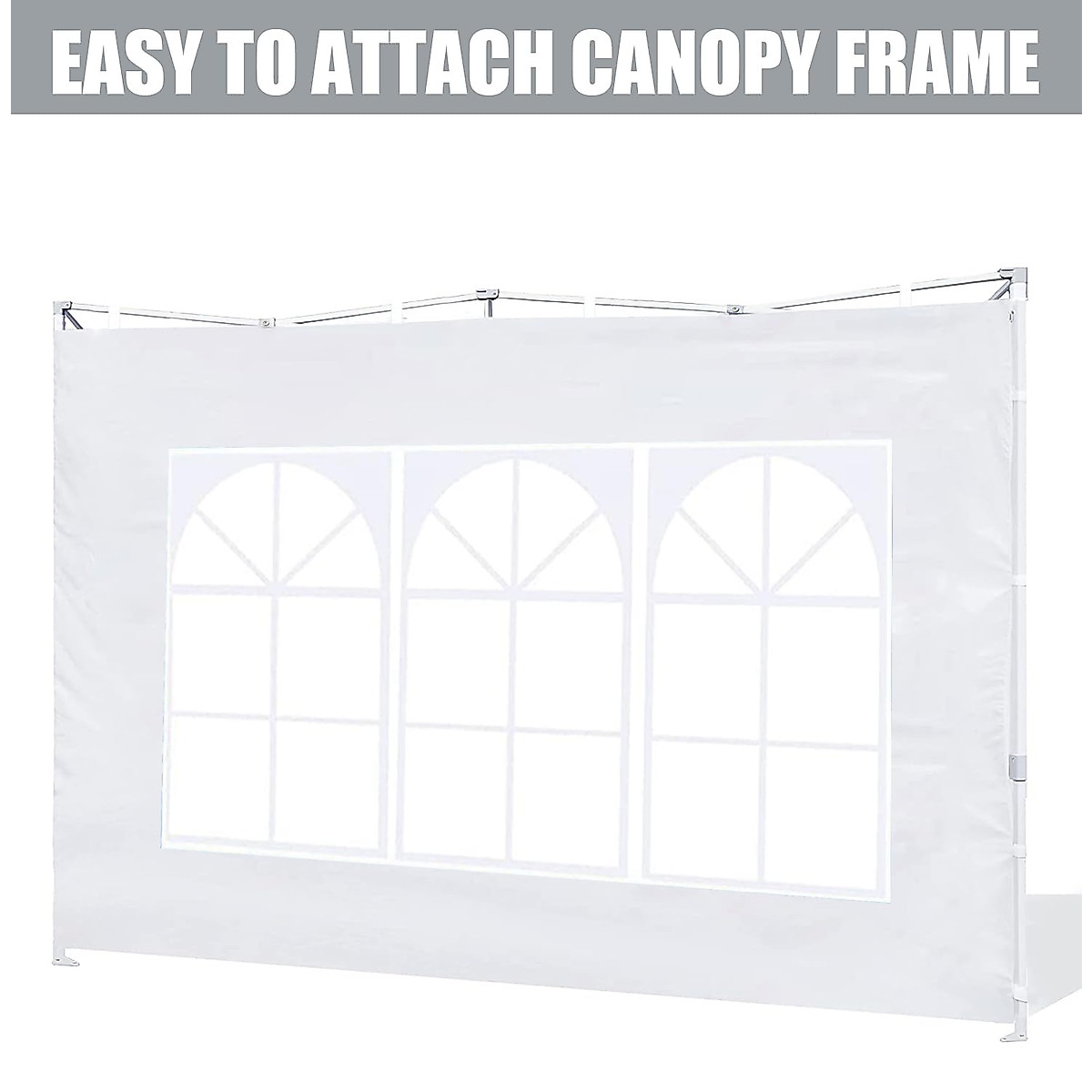 SCOCANOPY 2PCS SideWall with Window for 8x8 Canopy Frame (White)