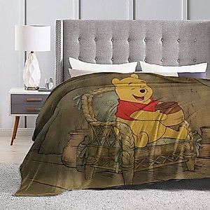 Win.nie The P.ooh Throw Blanket Decor Soft Fleece Flannel Throws Cozy Plush Fall Decor Throw Blanket for Living Room Couch Sofa Bed Adults Kids 50"X40"