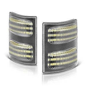 [Switchback White + Amber Sequential Turn Signal LED Strip] For 2008-2016 Ford F250 F350 F450 F550 Super Duty Black LED Towing Mirror Light, Driver & Passenger Side