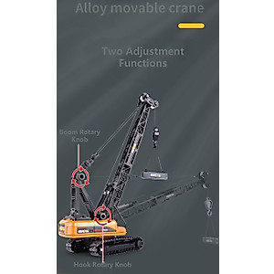 Gemini&Genius Crawler Crane Construction Vehicle Toy Dragline Heavy Duty 1/50 Crane Work Car, Engineering Truck, Site Sandbox Car Toy, Collectible or Decoration for Kids