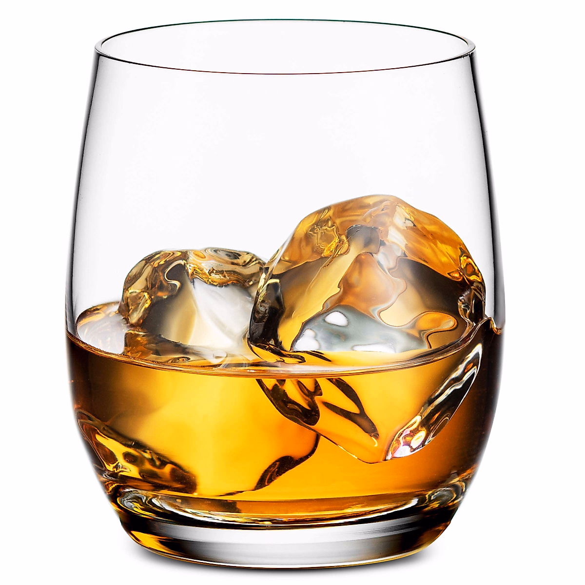 Godinger Double Old Fashioned Whiskey Glasses, Rocks Glasses, Glass Beverage Cups, European Made - 12oz, Set of 4