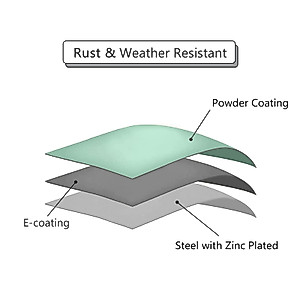 juserox Patio Coffee Table - Metal Steel Outdoor Round Table Weather Resistant Anti-Rust Outdoor Table (Black)