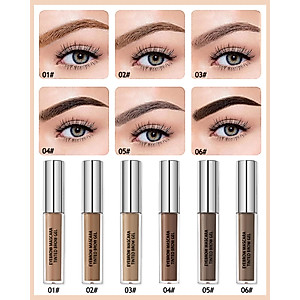 Waterproof Tinted Brow Gel-Long Lasting SmudgeProof Liquid Eyebrow Makeup,Eyebrow Mascara Tinted Brow Glue,Brow Filler Tint,Volumizing Enhance Brow Mascara,With Brow Razor Brush for Women-04Dark Brown