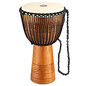Meinl Percussion ADJ2-XL+BAG African Style Rope Tuned 13-Inch Wood Djembe with Bag, Brown
