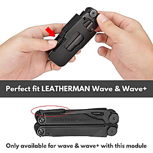 Healvaluefit Sheath for LEATHERMAN Wave & Wave Plus, Wave Case with 360° Rotable Clip, Easy Clip On Wave Holster for Tool Belt, Up to 1.75" Belt