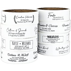 Return Address Labels Personalized, 250 Rolls, 2.6"L x .75"H - White Matte Finish Personalized Address Labels - Made in USA Return Labels Personalize Self Adhesive - Perfect Custom Address Labels